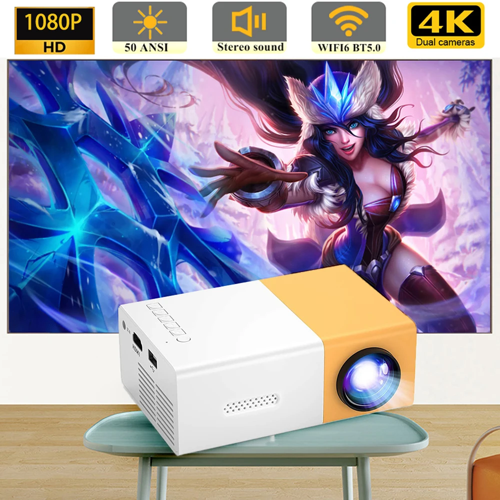 YG300-Mini-Convenient-Projector-1080P-4K-Ultra-HD-Home-Theater ...