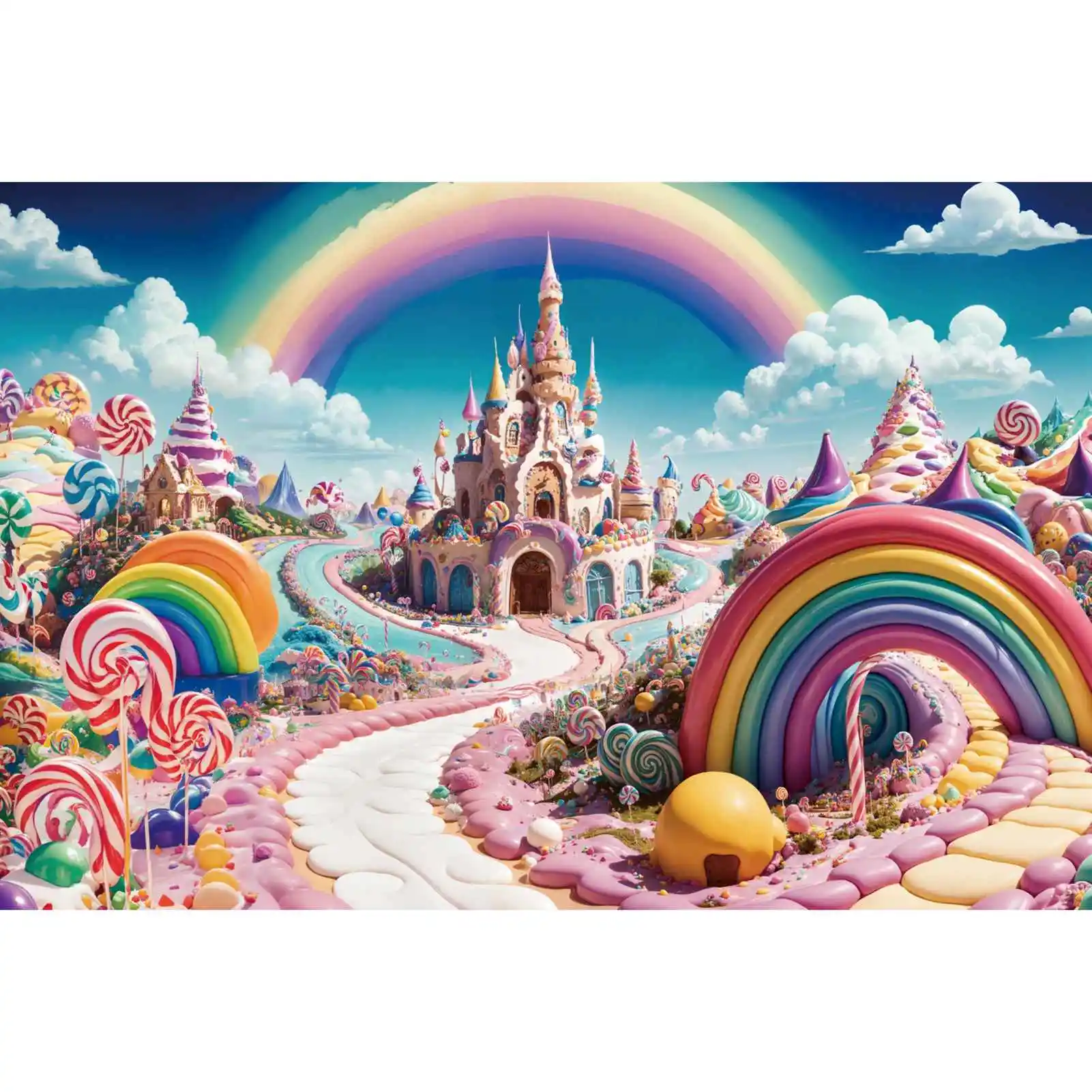Rainbow-Candyland-Birthday-Party-Backdrops-Photography-Decorations ...