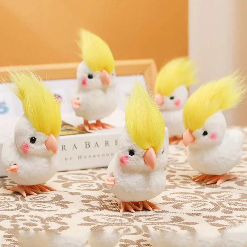 New-Cute-Jumping-Parrot-Chick-Clockwork-Toy-Walking-Simulation-Plush ...