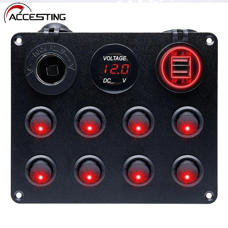 5 Gang 8 Gang Button Rocker Toggle Switch Panel Usb Control For Car ...