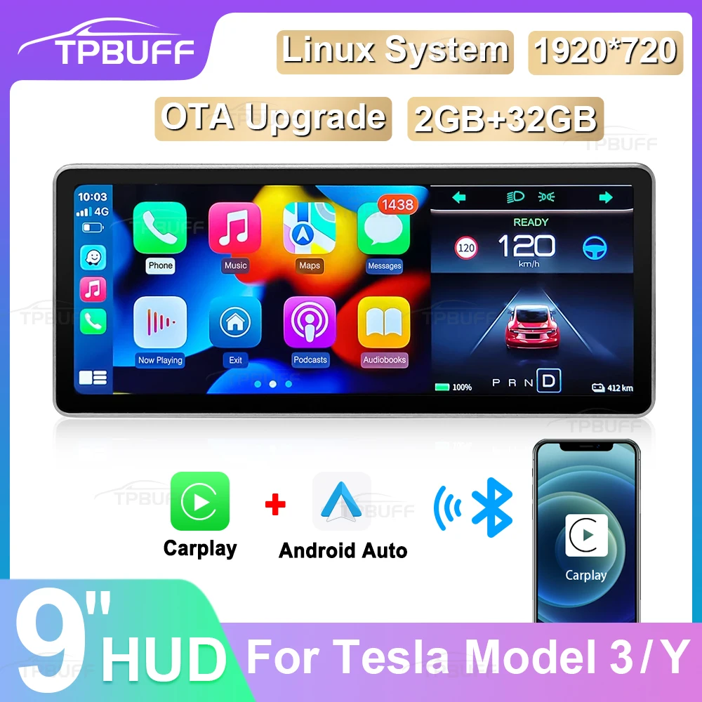 TPBUFF-9-inch-Digital-Dashboard-Hud-for-Tesla-Model-3-Y-Heads-Up ...