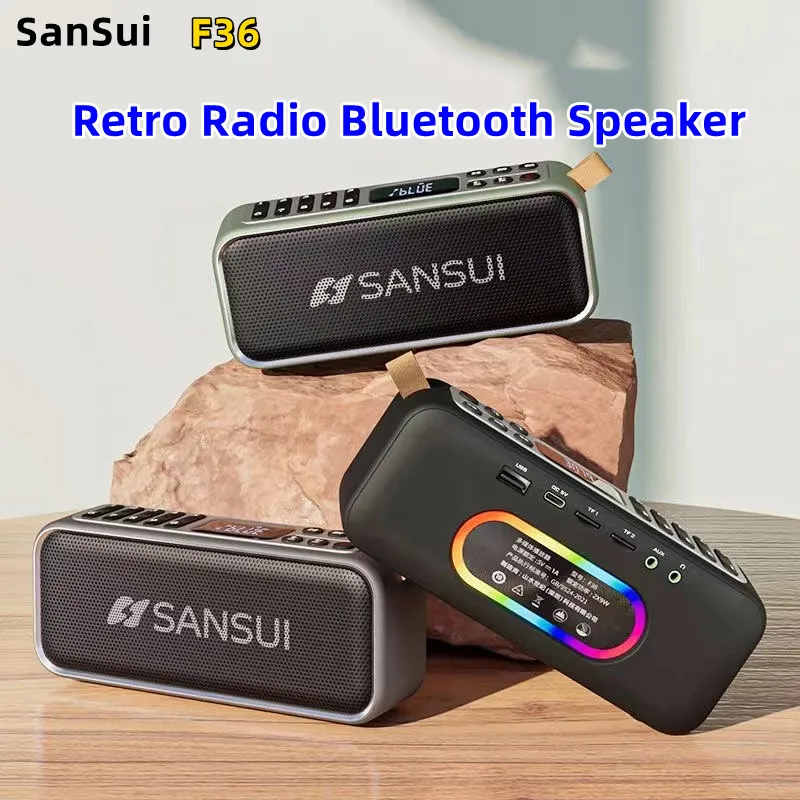 SANSUI-F36-Portable-Wireless-Blue-Tooth-Speakers-FM-Radio-Outdoor ...