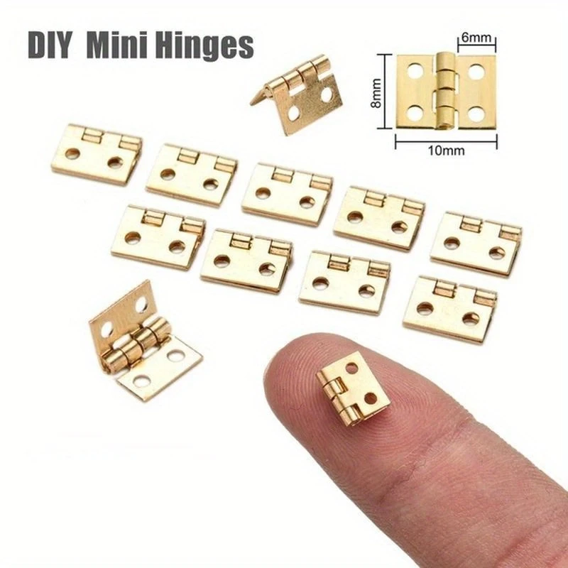 20Pcs Tiny Golden Mini Small Metal Hinge for 1/12 House Miniature ...