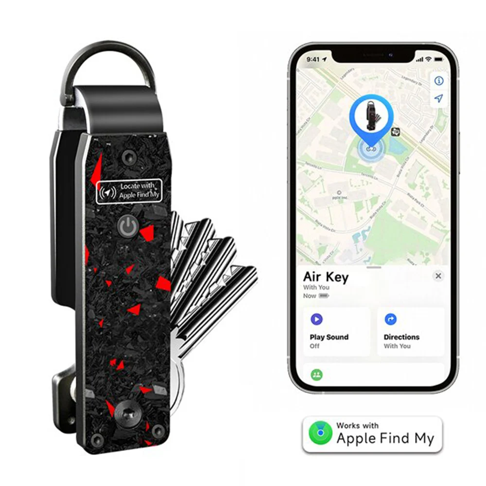 Key Organizer Works with Apple Find My, Built-in airtag Chips, Holds 2 ...