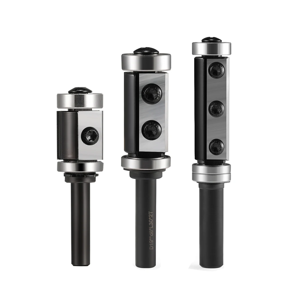 1Pcs Flush Trim Router Bit 8mm 12mm 12.7mm Shank Top and Bottom Double ...
