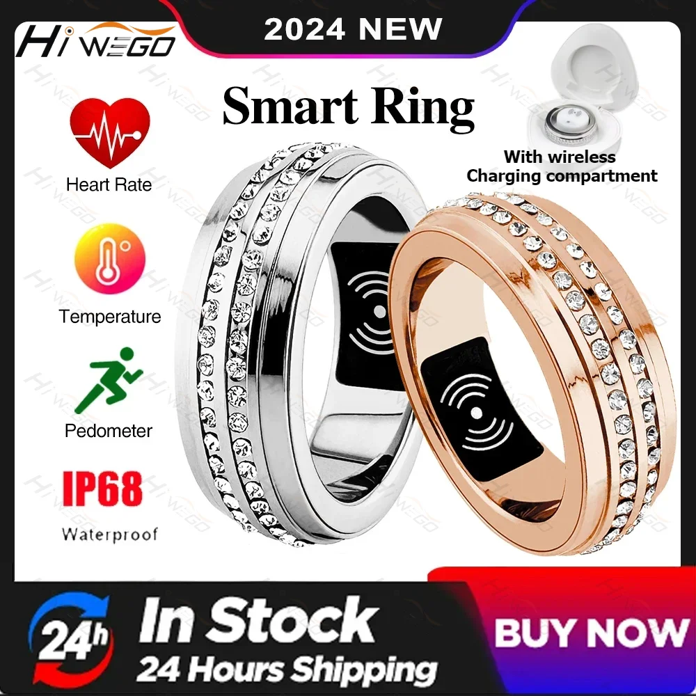 Diamond-Smart-Ring-Heart-Rate-Blood-Oxygen-BLood-Pressure-Health-Rings ...
