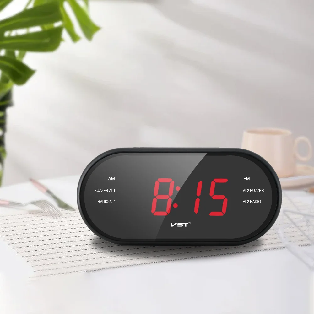 Digital Alarm Clock Small Mini Electronic Clock With Usb Plun Charge Fm ...