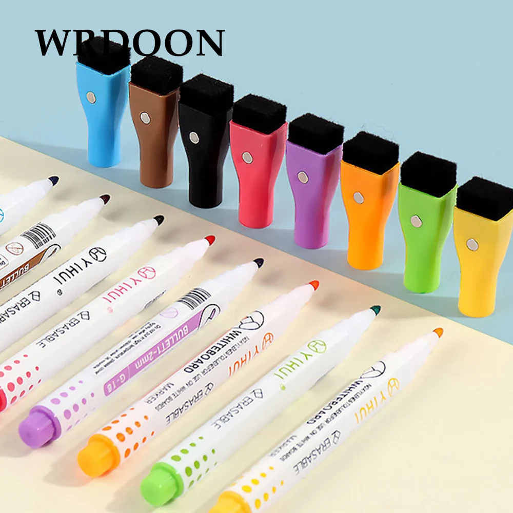 8pcs-Magnetic-Dry-Erase-Marker-Children-s-Painting-Whiteboard-Pen-Fine ...