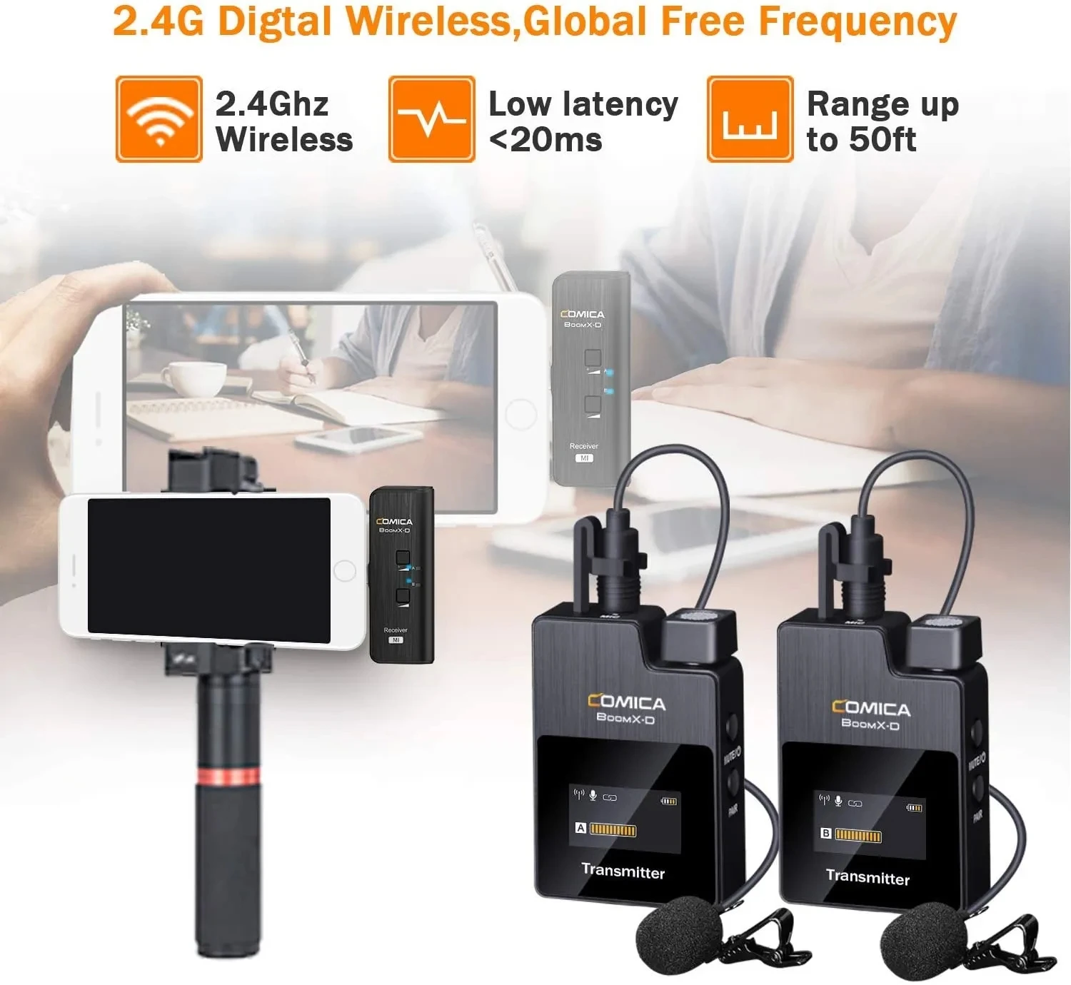 Comica-BoomX-D-MI2-2-4G-Wireless-Lapel-Microphone-Condenser-Microphone ...