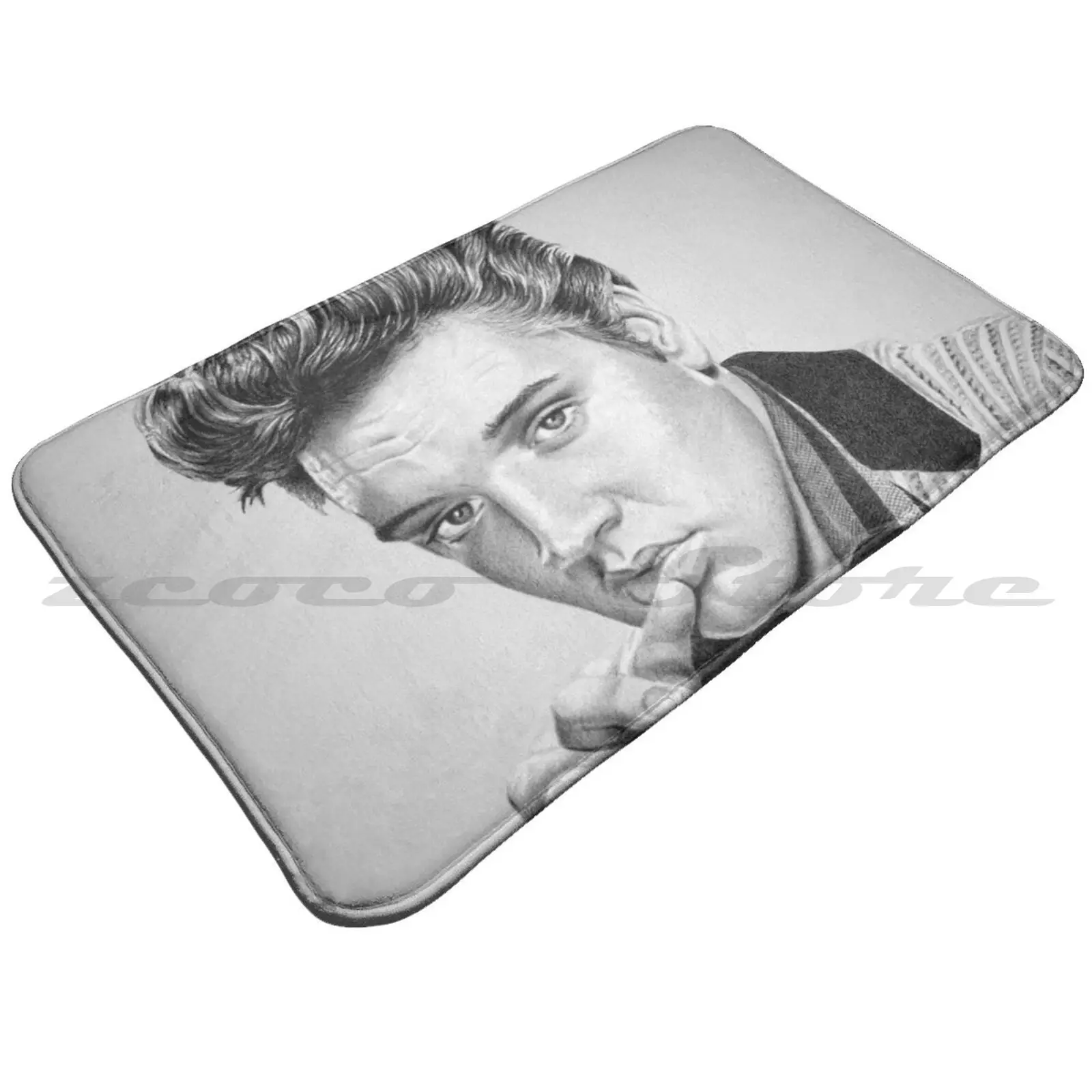 Elvis Presley Sketch Carpet Rug Non-slip Water Absorb Door Mat Elvis ...