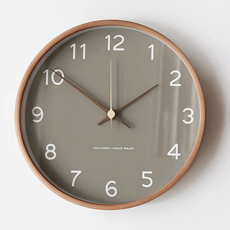 Nordic-Design-Round-Solid-Wood-Wall-Clock-Living-Room-Bedroom ...