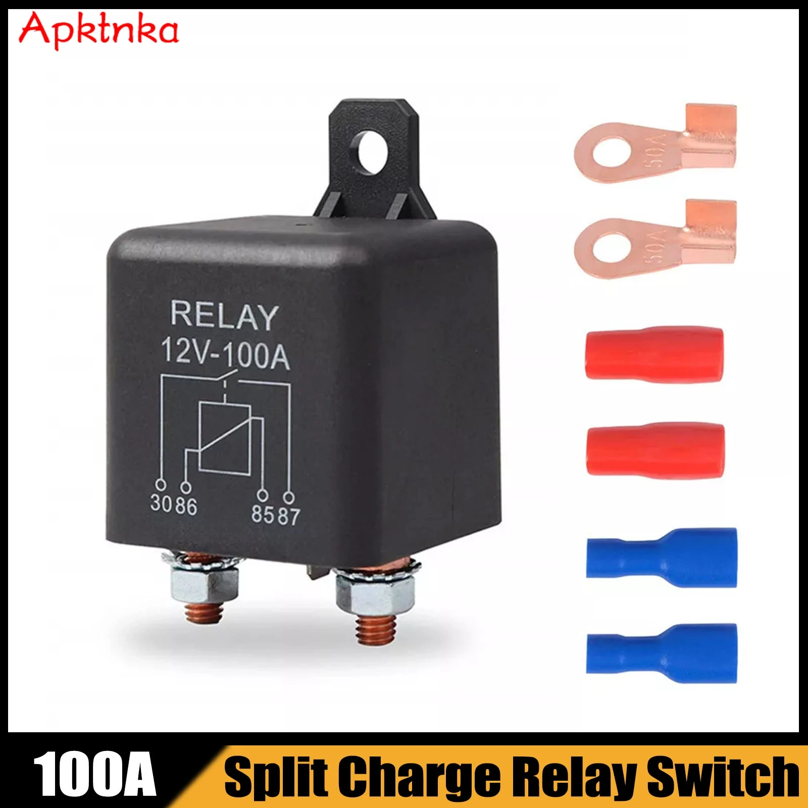 100 Amp DC 12V Split Charge Relay Switch Heavy Duty For Car Van Boat 4 ...