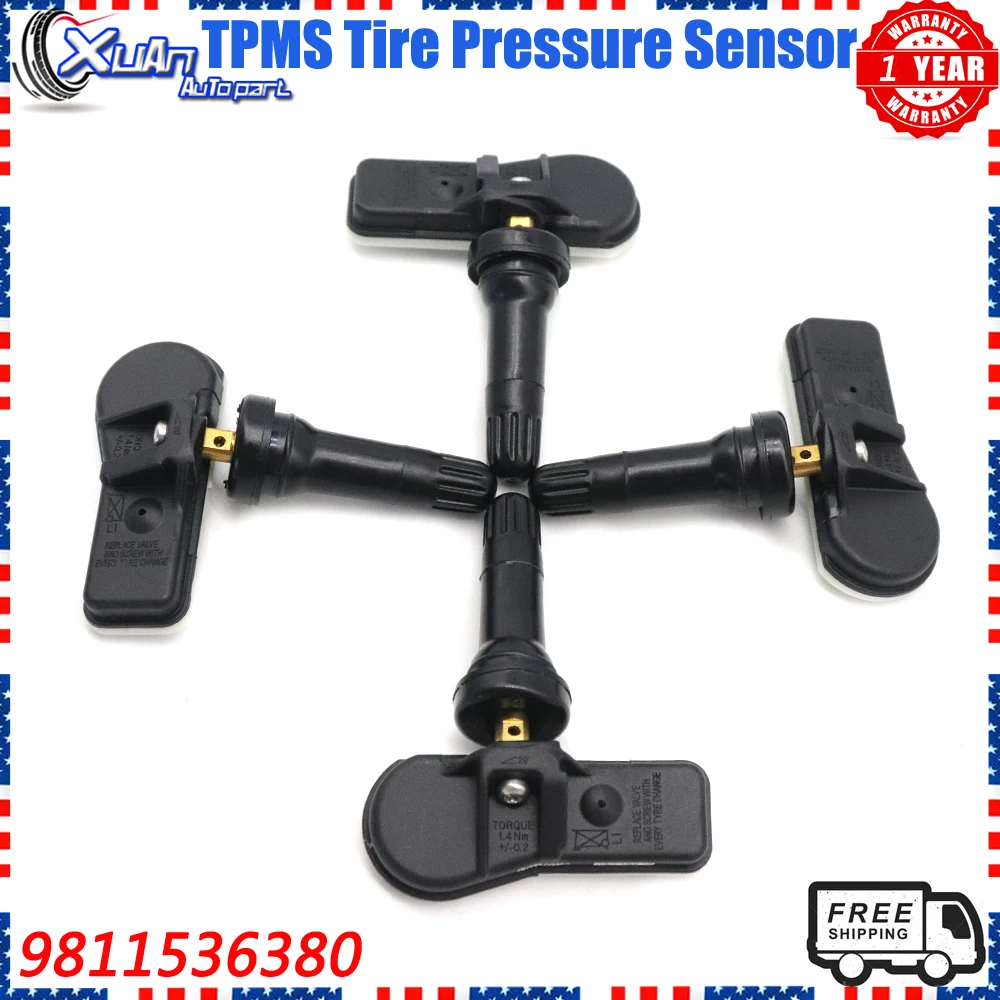 XUAN 4PCS TPMS Tire Pressure Sensor 9811536380 For Peugeot 3008 T84 307 ...