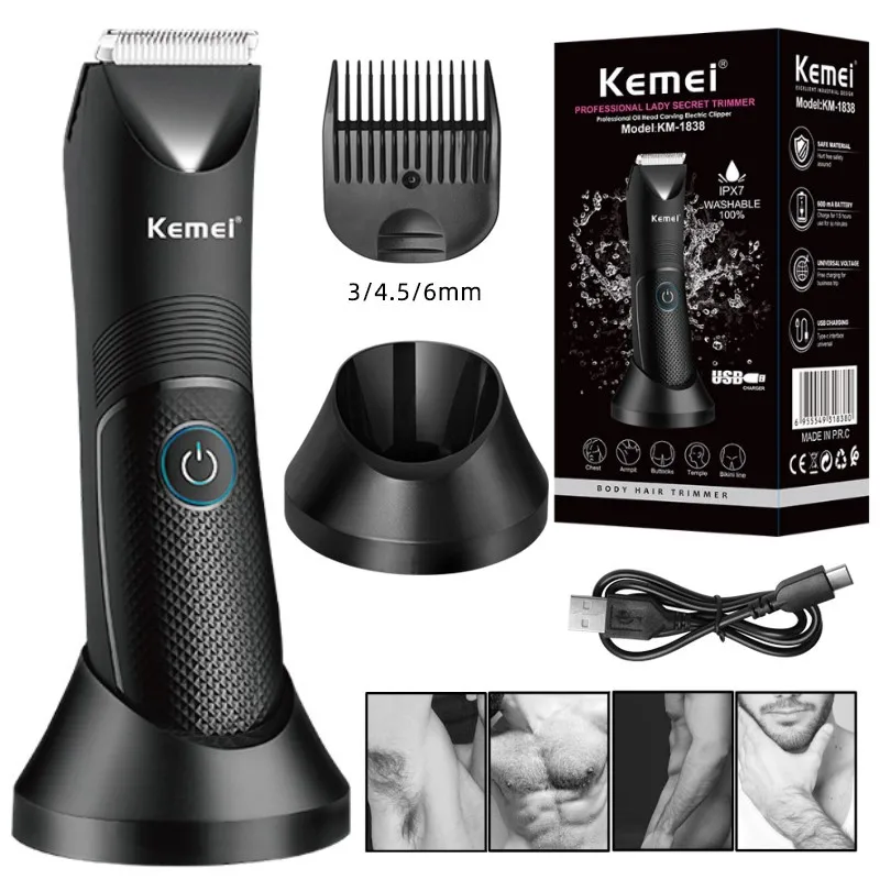 KM-1838-Washable-Groin-Body-Trimmer-for-Men-Women-Electric-Face-Beard-Hair-Trimmer-Rechargeable ...