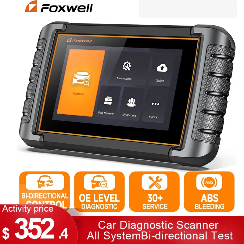 FOXWELL NT809 Car Diagnostic Scanner All System OBD2 Scanner 30+ Reset ...