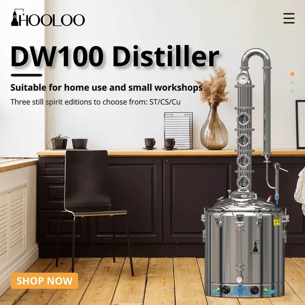 HOOLOO-DW100-Column-Distiller-SS304-Copper-Home-220V-Electric-Heating ...