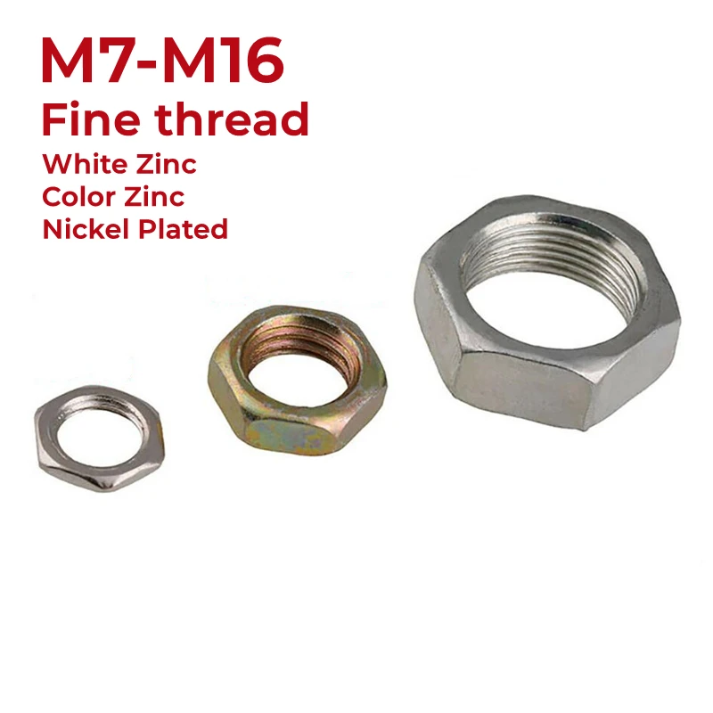 M7-M8-M9-M10-M12-M14-M16-Carbon-Steel-Fine-Pitch-Thread-Hex-Nuts ...