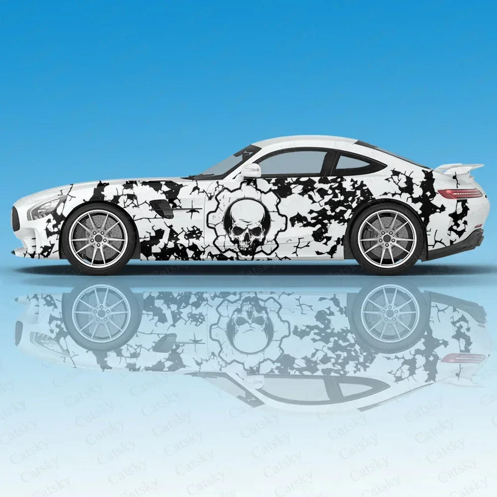 skull-camouflage-Car-stickers-ita-car-tuning-racing-vinyl-decal-wrap ...