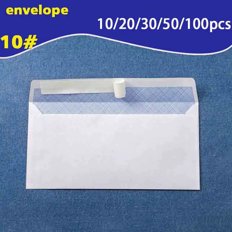 10-100Pcs Windowless white envelope 10 # Secure Business Envelope Can ...