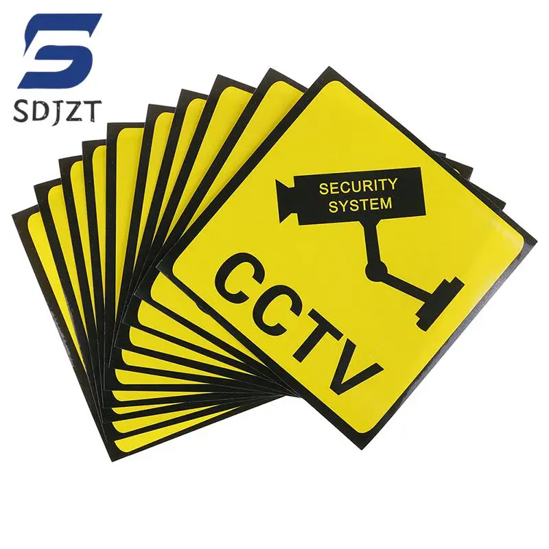 10pcs-Warning-Sticker-Monitoring-Warning-Sign-Security-Warning-Labels ...
