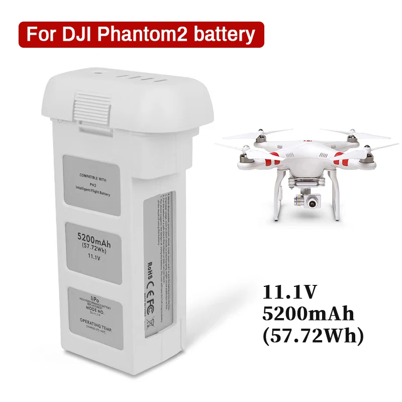 New-11-1V-5200mah-Lipo-Drone-Battery-for-DJI-Phantom-2-Quadcopter ...