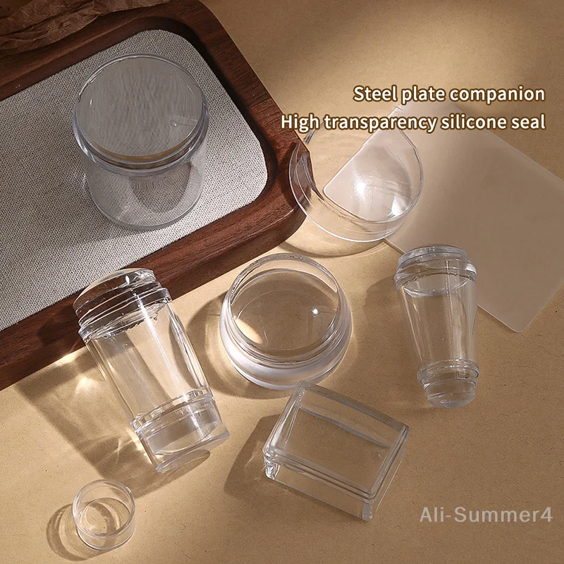 Silicone Transparent Nail Art Stamping Kit French For Manicure Plate ...