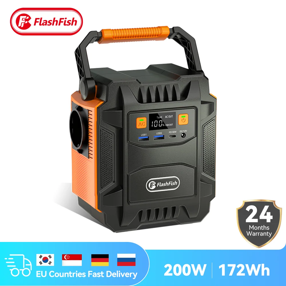 Flashfish 200W Portable Power Station 172Wh 230V Solar Generator 110V ...