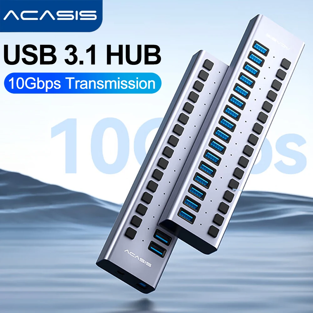 Acasis-USB-Hub-10Gbps-Aluminum-7-10-13-16-Port-USB-Splitter-USB-3-1 ...
