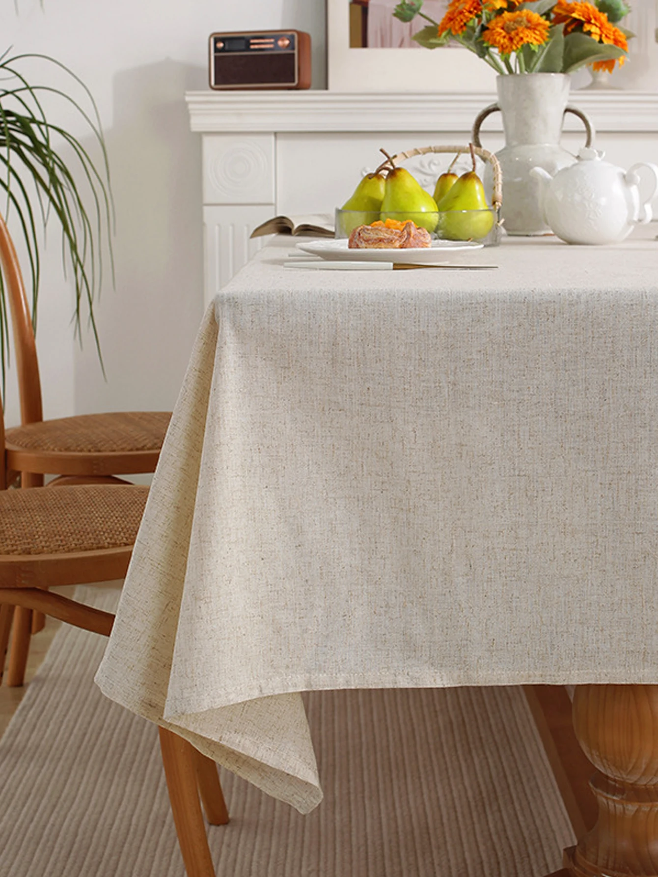 1pc Nordic Modern Simple Plain Color American Polyester Tablecloth ...