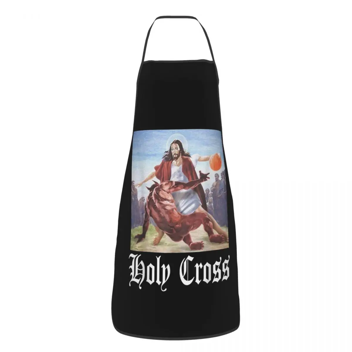 Not Today Satan Jesus Crossover Basketball Holy Cross Funny Aprons ...