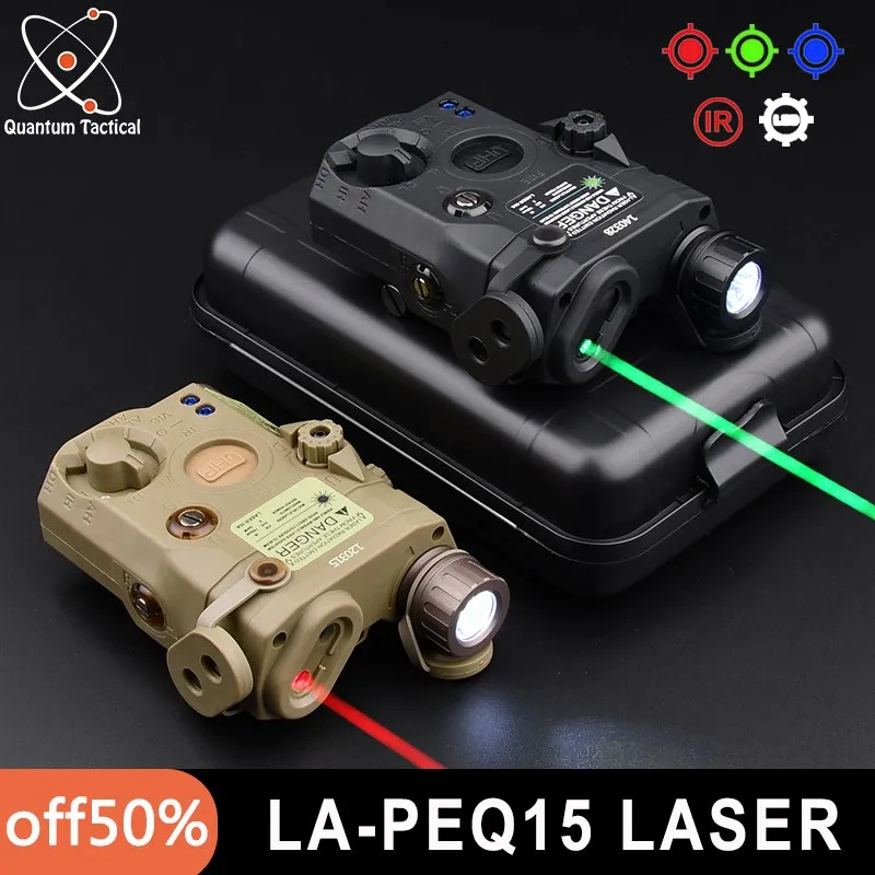 AN/VHP PEQ 15 Airsoft Red Green Blue Dot Laser LA PEQ15 Battery Box LED ...