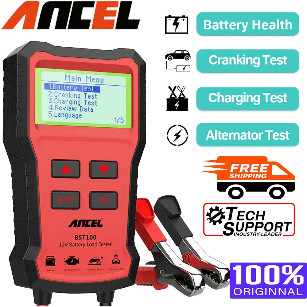 ANCEL BST100 Automotive 12V Car Battery Load Tester Battery Cranking ...