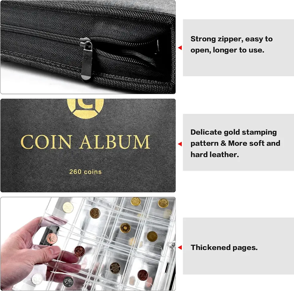 Currency Collection Binder Coin Collection Album Binder - 400 Pockets ...