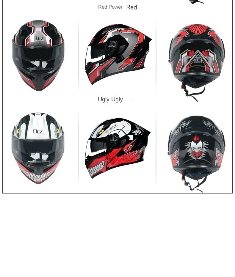 Casque de vélo,ORZ Moto rcycle casque intégral racing moto rbike casque avec Double pare-soleil ...