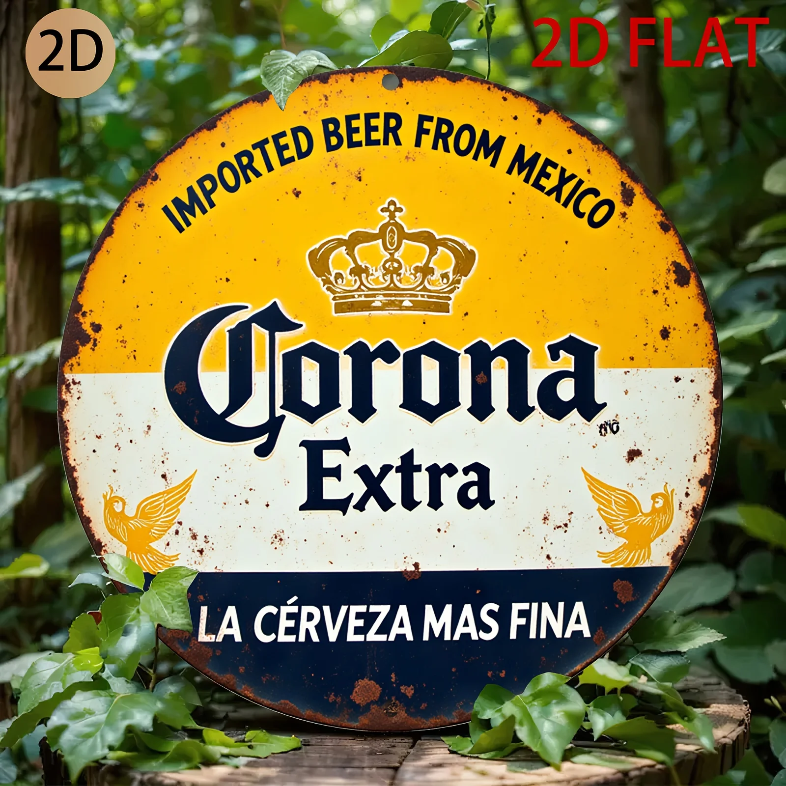 Letrero de cerveza adicional Corona vintage plano 2D, arte de pared de ...