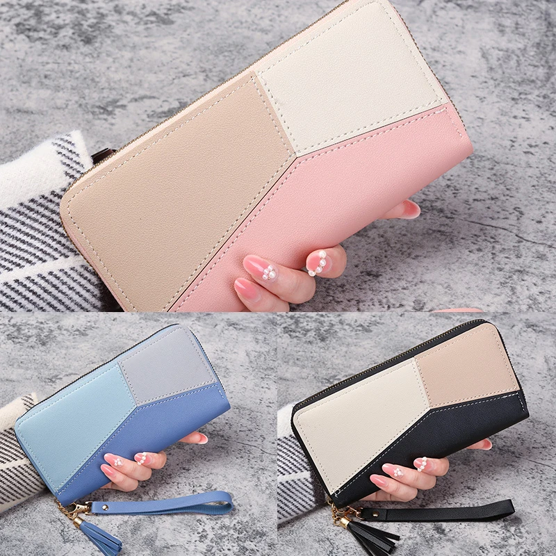 Fashion-Trendy-Candy-Color-Women-s-Long-Patchwork-Wallet-Double-Zipper-Wallets-Mobile-Phone-Bag ...