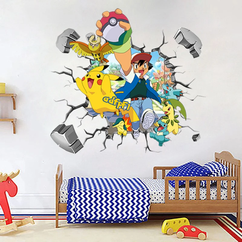 Generic Pokemon Wall Stickers Ash Ketchum Pikachu Poster Children's ...