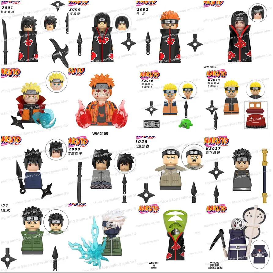 Anime Mini Action Figures Heads | Akatsuki Bricks | Building Blocks ...