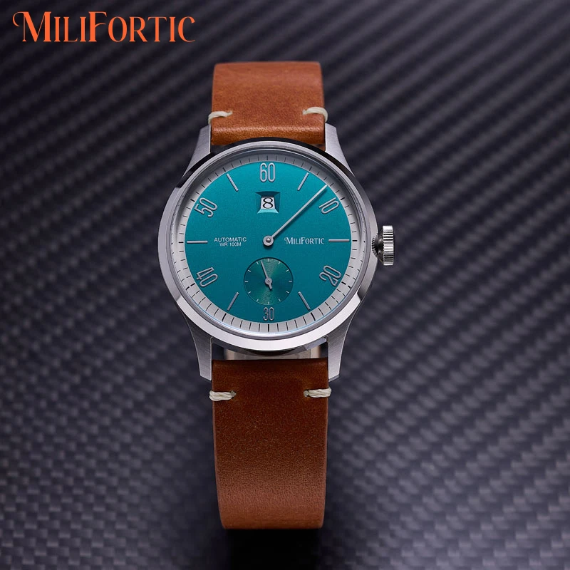 Milifortic 38MM minimalista Jumping Hour reloj automático hombre R088 ...