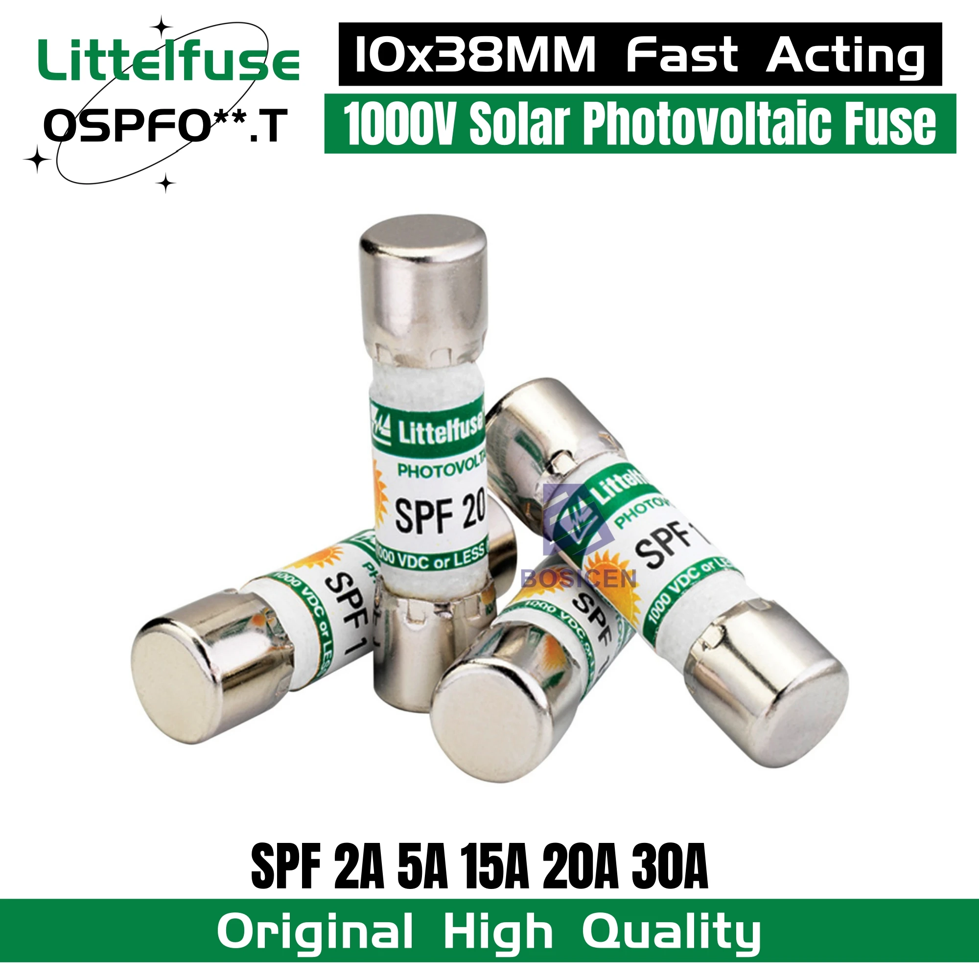 Littelfuse 1000V DC PV Solar High Voltage Fuse 10*38mm SPF 1A 2A 3A 4A ...
