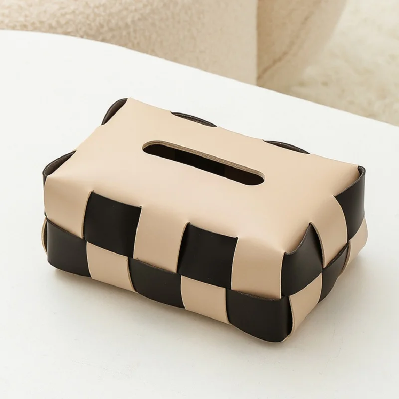 Black-White-Checkerboard-Tissue-Box-Living-Room-Luxury-Table-Suction ...