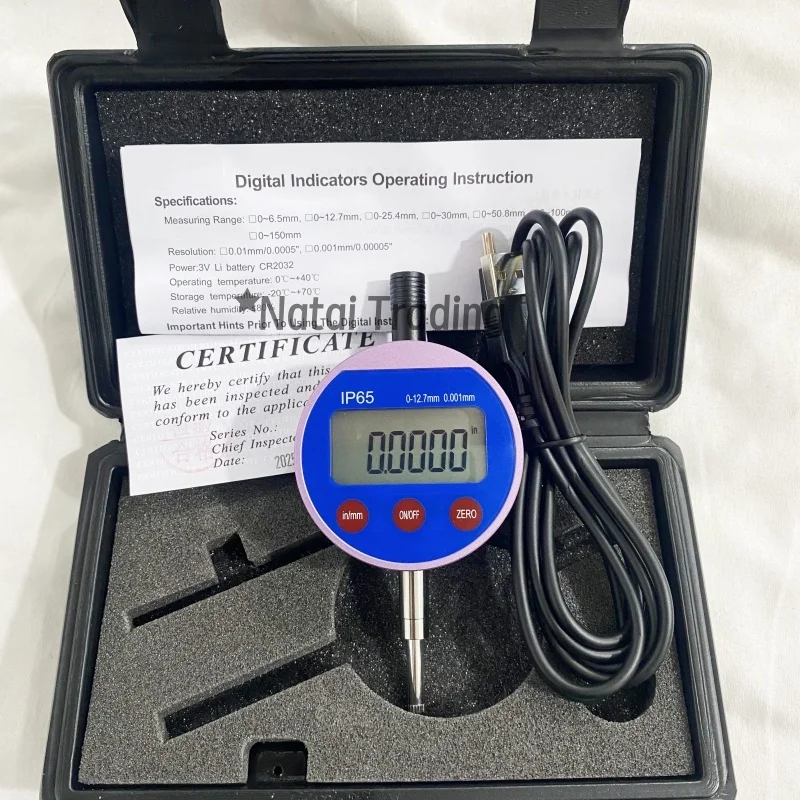 IP65 Digital Dial Indicator 0-12.7mm Touch Display Waterproof Anti Oil ...