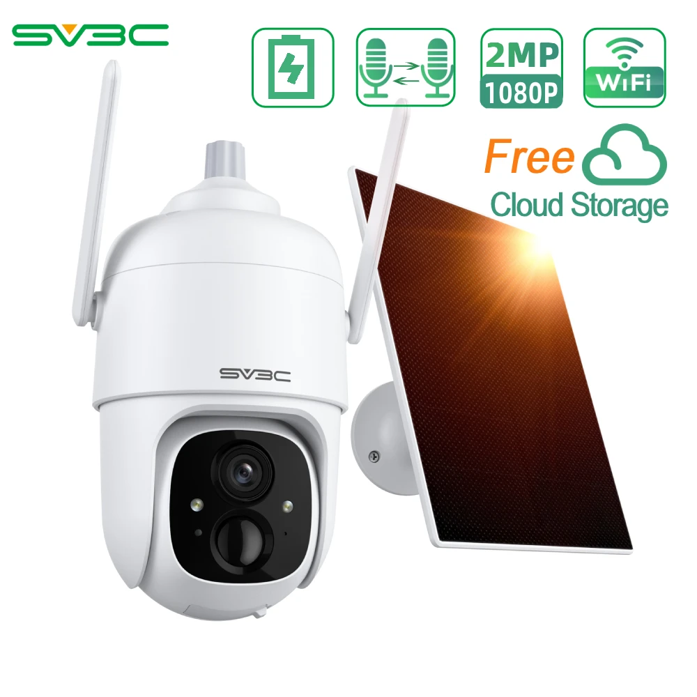 Solar Camera Wifi Outdoor, SV3C 1080P Wireless Surveillance Cameras ...