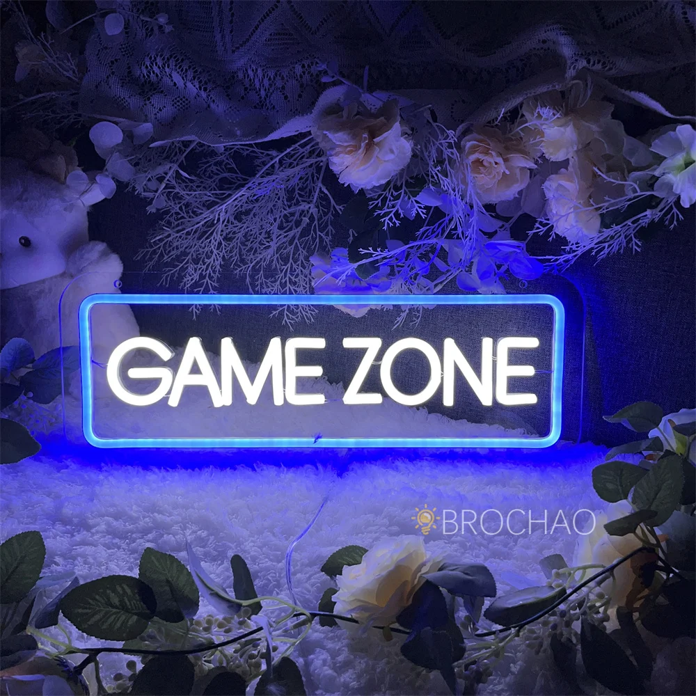 Game-Zone-Led-Neon-Sign-Lights-USB-Gaming-Room-Decor-Bedroom-Wall-Neon ...