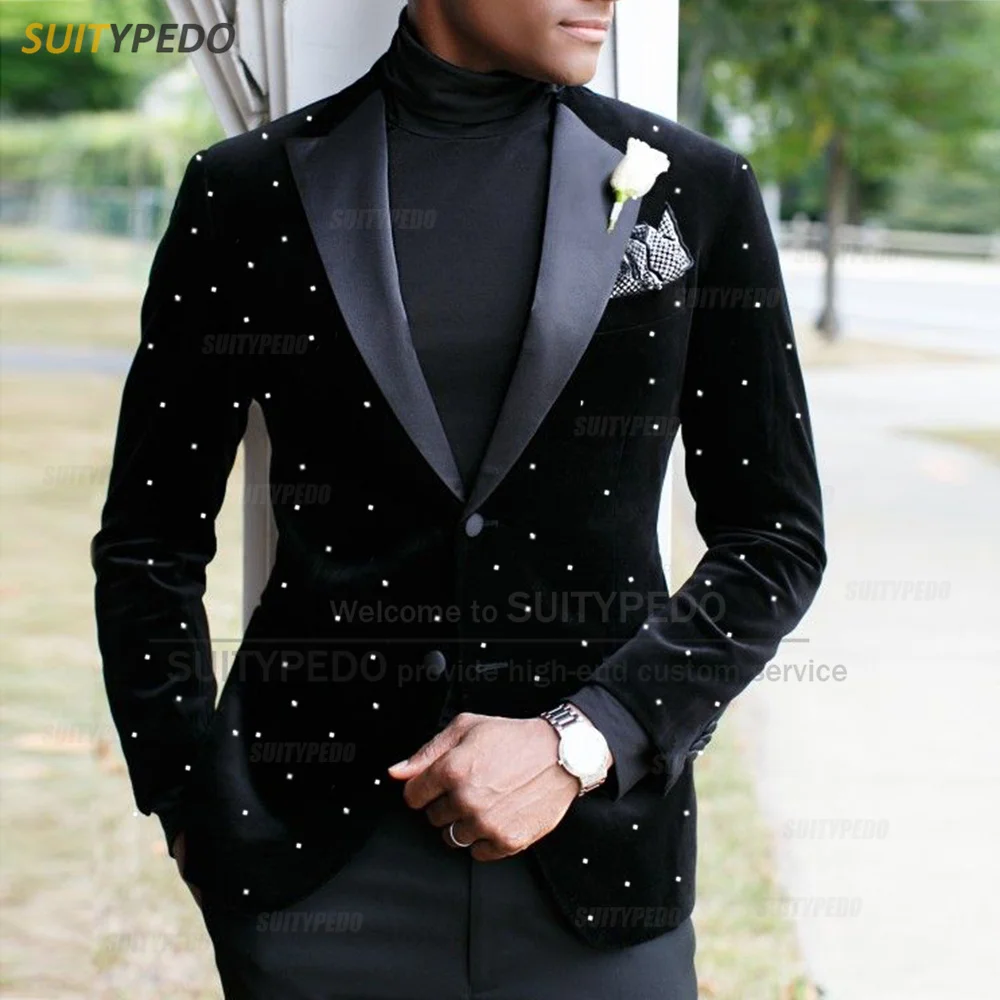 Luxury-Velvet-Men-Suit-Set-Formal-Elegant-Blazer-Pants-2-Pieces-Wedding ...