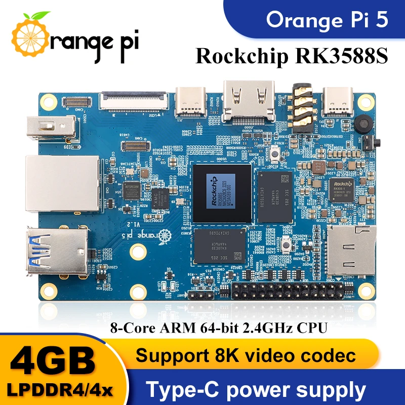 Orange Pi 5 Single Board Computer 4gb Ram Rk3588s Pcie Module Externel ...