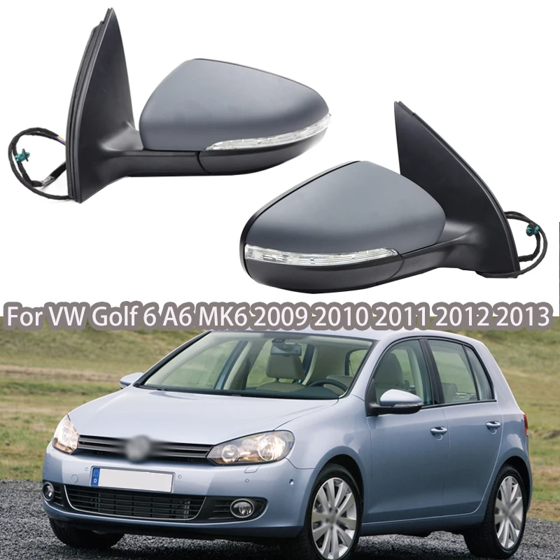 Left Right Car Rear view mirror assembly For VW Golf 6 A6 MK6 2009 2010 ...