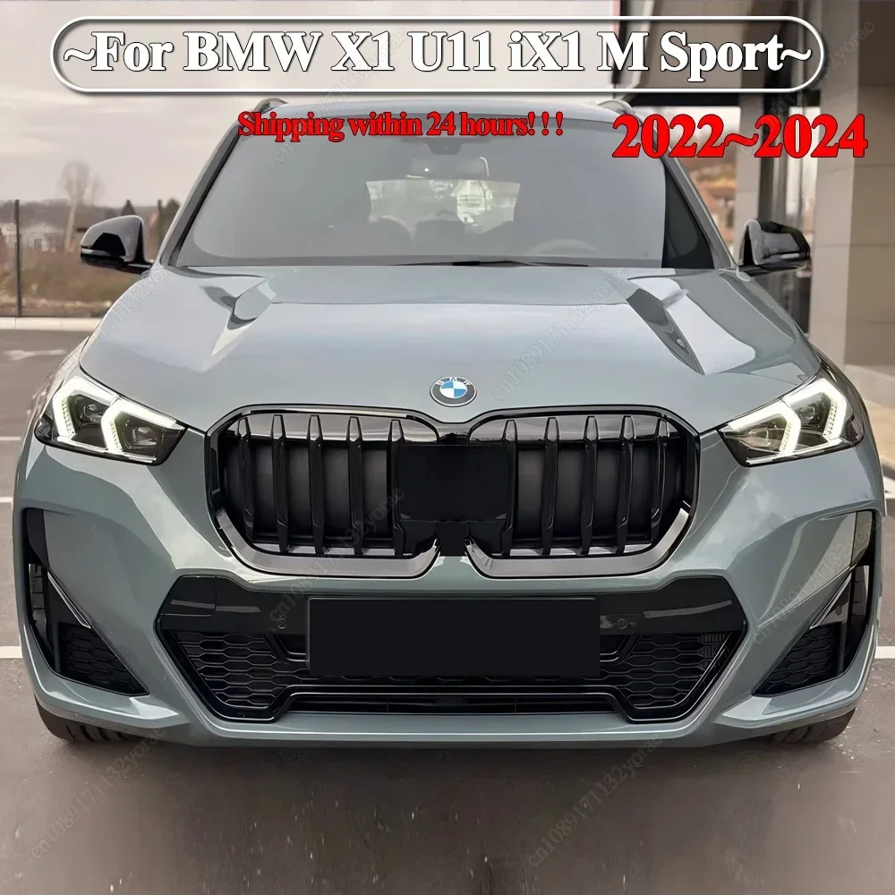 For-BMW-X1-U11-iX1-M-Sport-2022-2023-2024-Grille-Gloss-Black-Car-Front ...
