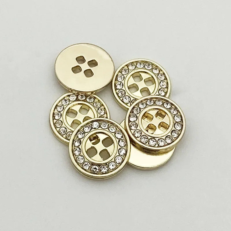 20PCS-Round-Metal-Buttons-Beautiful-Rhinestone-4-hole-Buttons-12mm ...