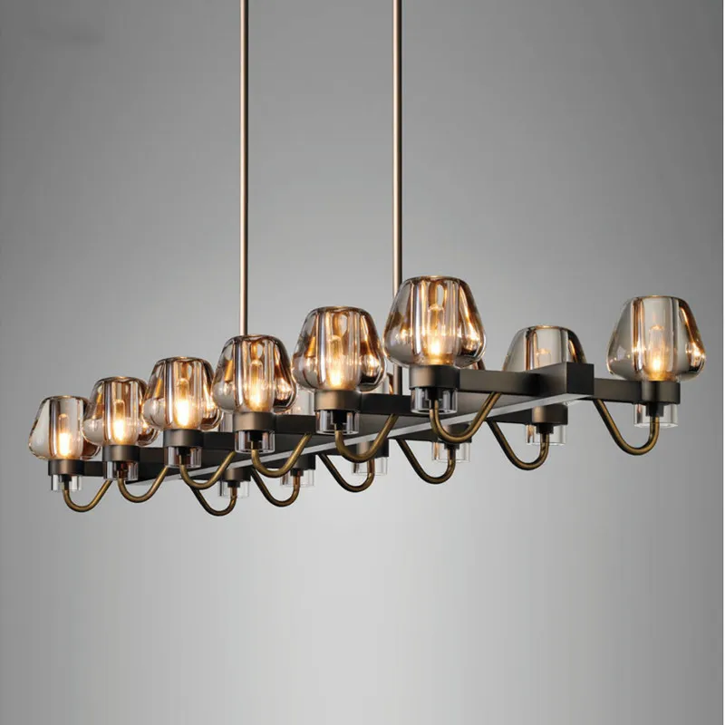 Luxury Copper Chandelier Loft LED E14 Pendant Chandelier Lustre ...
